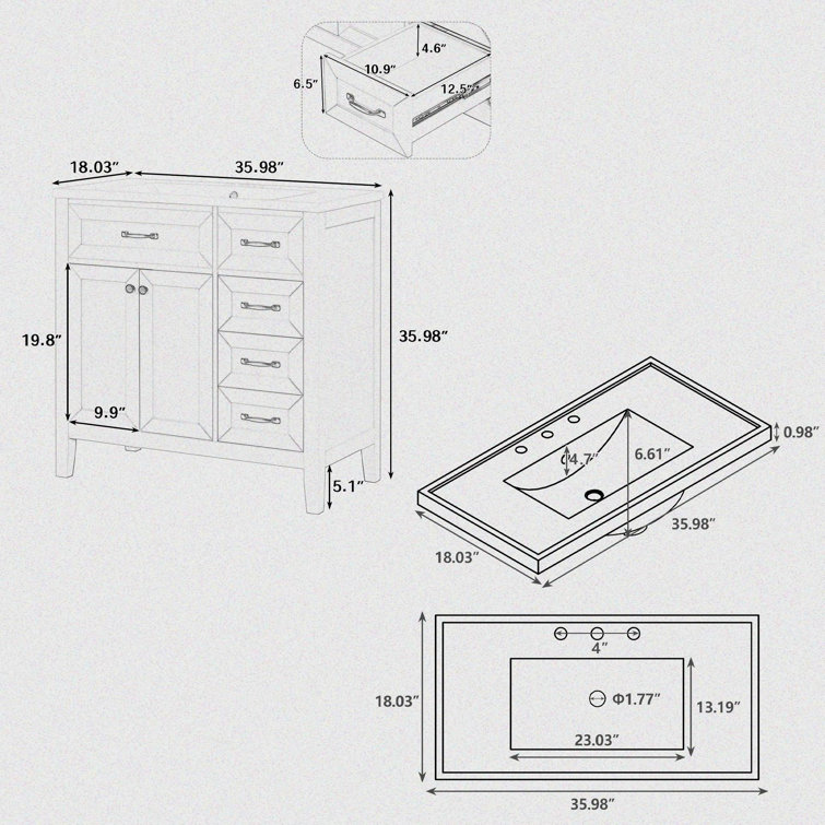 Winston Porter Dewilla 35 99 Single Bathroom Vanity With Ceramic Top